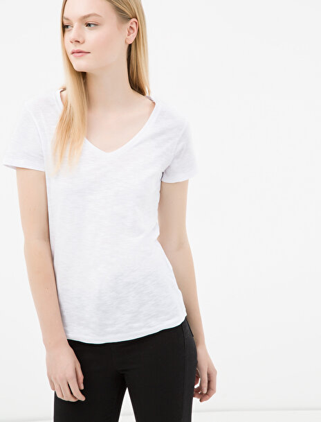 Koton Kadın V Yaka T-Shirt