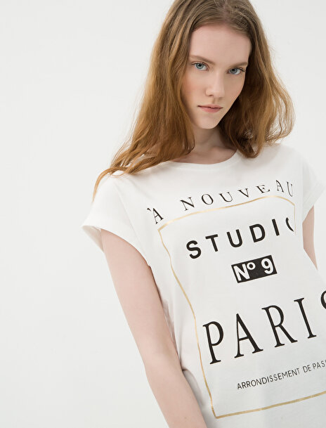 Koton Kadın Yazı Baskılı T-Shirt