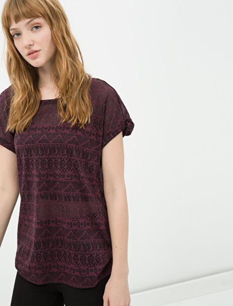 Koton Kadın Etnik Desenli T-Shirt