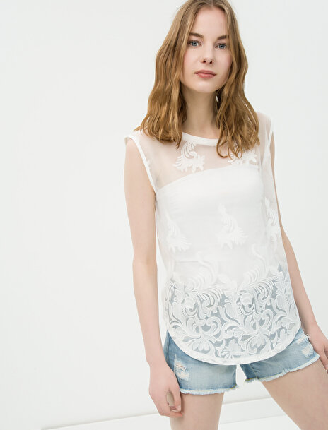 Koton Kadın Transparan T-Shirt