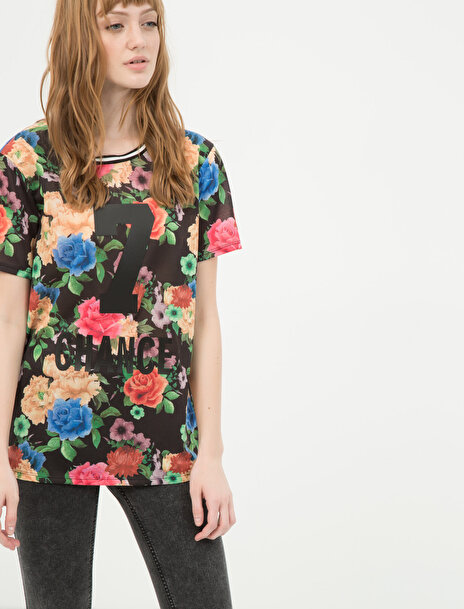 Koton Kadın Çiçekli T-Shirt