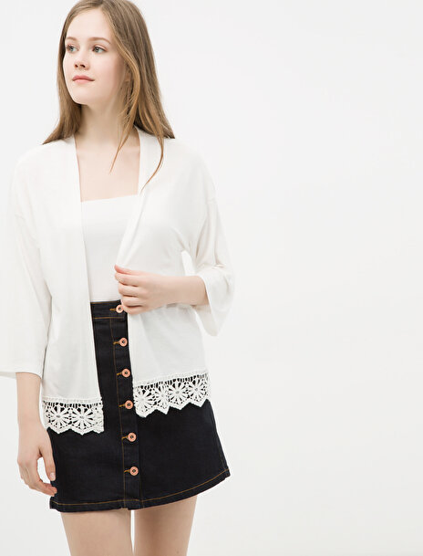 Koton Kadın Dantel Detaylı Bolero