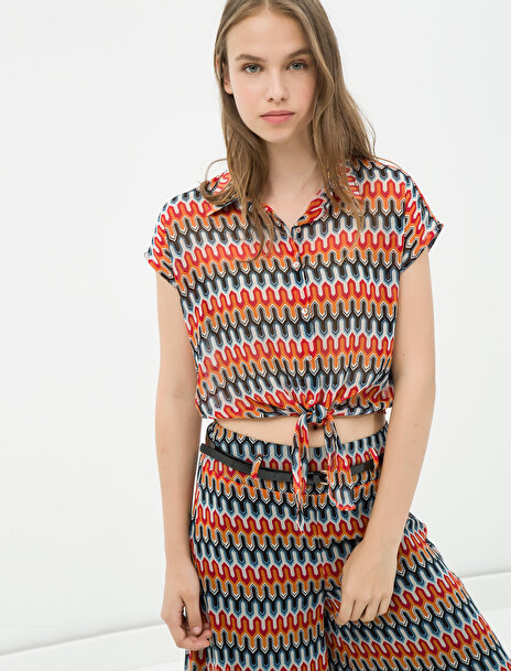 Koton Kadın Etnik Desenli Gömlek