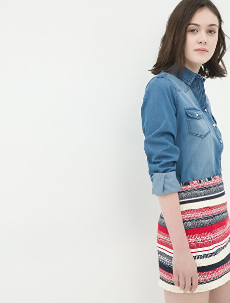 Koton Kadın Çizgili Etek