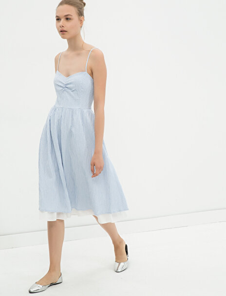 Koton Kadın Kareli Elbise