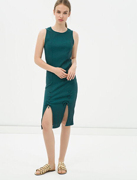 Koton Kadın Yırtmaç Detaylı Elbise