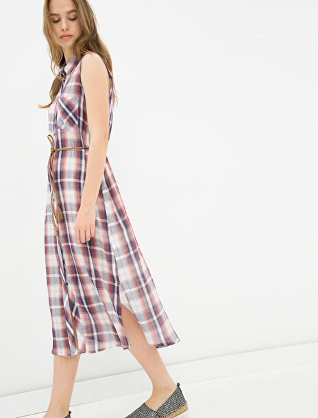 Koton Kadın Kareli Elbise