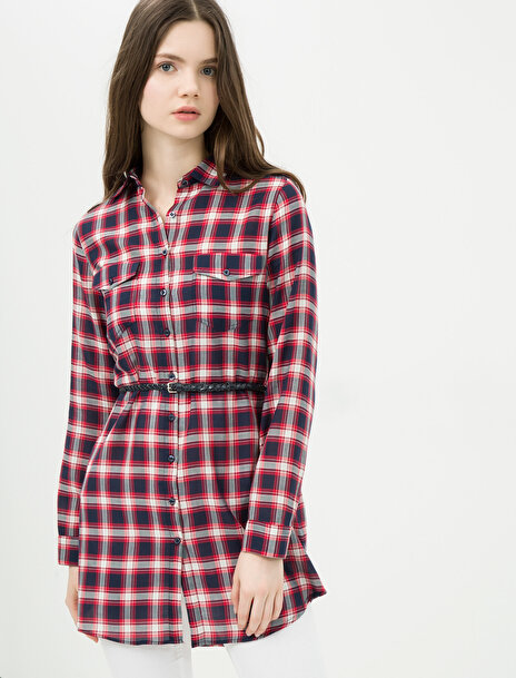 Koton Kadın Kareli Tunik Koton Kadın Kareli Tunik