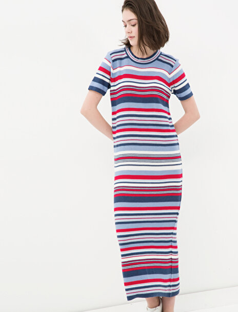 Koton Kadın Çizgili  Elbise