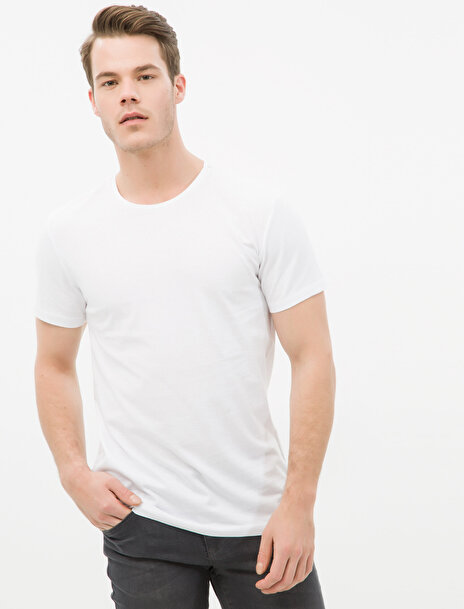Koton Erkek Bisiklet Yaka T-Shirt