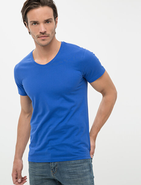 Koton Erkek Bisiklet Yaka T-Shirt