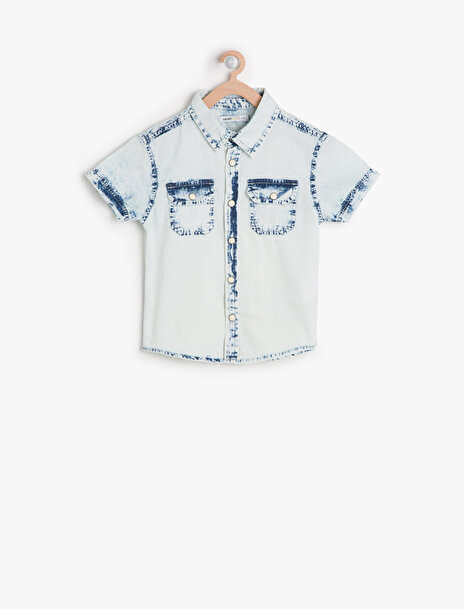 Koton Erkek Çocuk Cep Detaylı Denim Gömlek Koton Erkek Çocuk Cep Detaylı Denim Gömlek