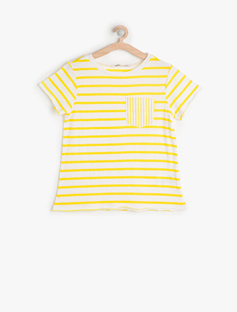 Koton Kız Çocuk Çizgili T-Shirt