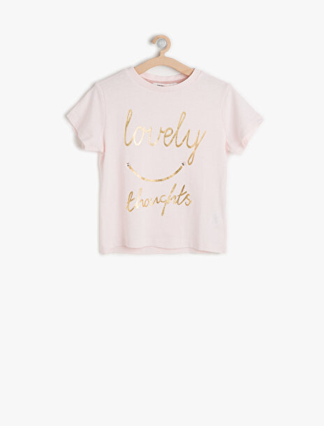 Koton Kız Çocuk Yazılı Baskılı T-Shirt