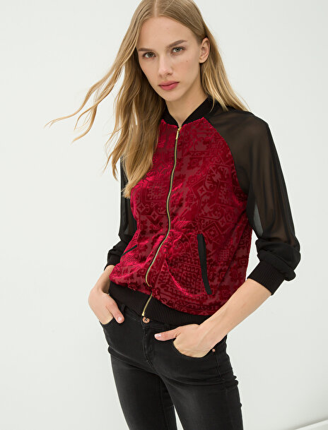 Koton Kadın Desenli Bomber Ceket