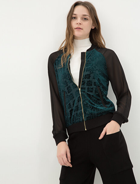 Koton Kadın Desenli Bomber Ceket Koton Kadın Desenli Bomber Ceket
