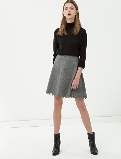 Koton Kadın Dantel Detaylı Etek