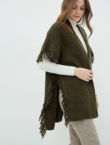 Koton Kadın Püskül Detaylı Triko Hırka