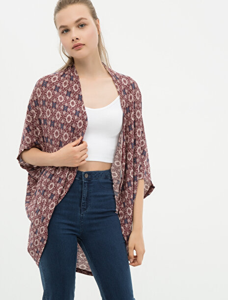 Koton Ole Genç Kız Desenli  Triko Hırka