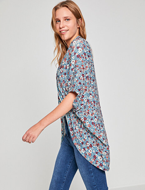 Koton Kadın Çiçek Desenli Triko Hırka