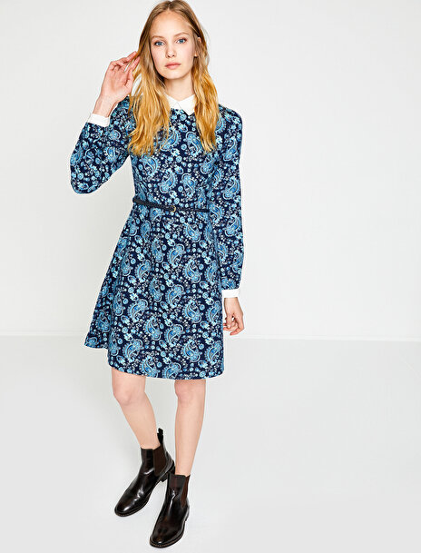 Koton Kadın Kemer Detaylı Elbise