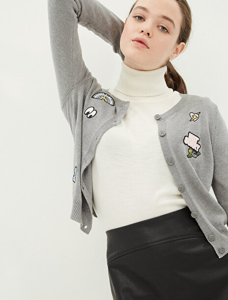 Koton Ole Genç Kız Aplikeli Hırka Koton Ole Genç Kız Aplikeli Hırka