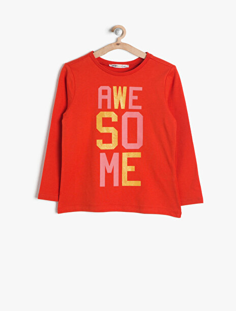 Koton Kız Çocuk Yazılı Baskılı T-Shirt