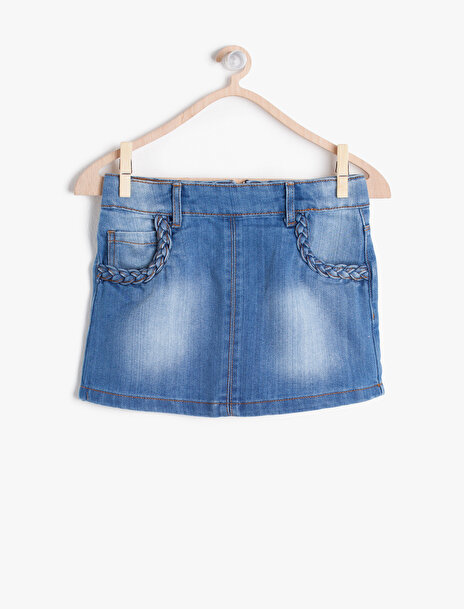 Koton Kız Çocuk Cep Detaylı Jean Etek