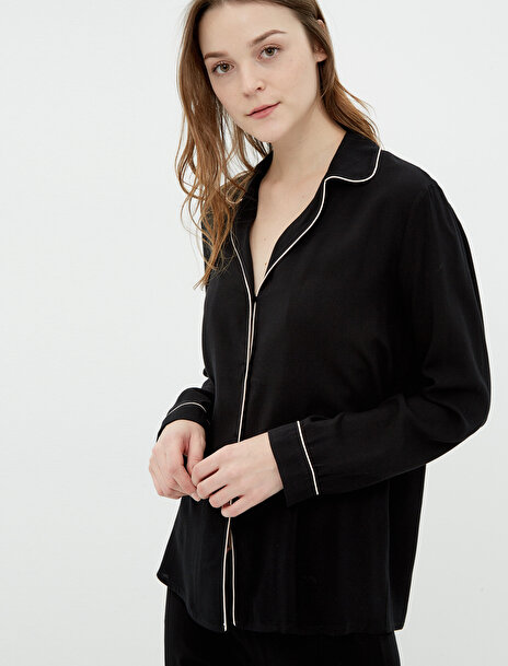 Koton Kadın Gömlek Yaka Pijama Üstü