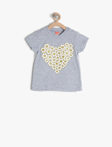 Koton Kız Çocuk Desenli T-Shirt