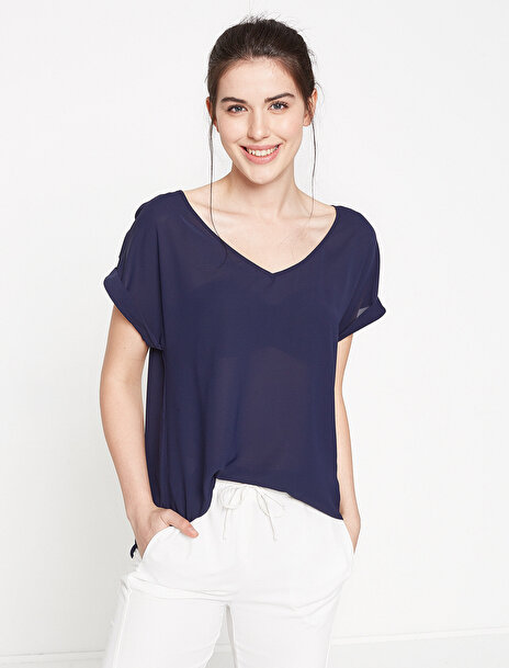 Koton Kadın Koton Plus Rahat Kesim Bluz Koton Kadın Koton Plus Rahat Kesim Bluz