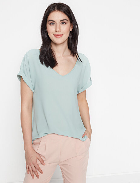 Koton Kadın Koton Plus Rahat Kesim Bluz Koton Kadın Koton Plus Rahat Kesim Bluz