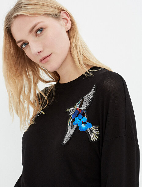 Koton Kadın Aplikeli Kazak