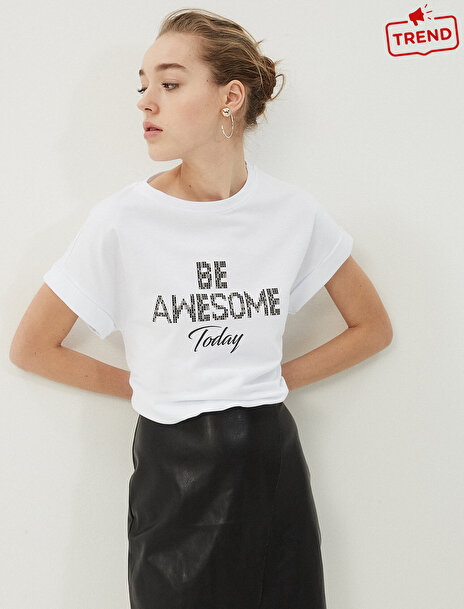 Koton Kadın Yazılı Baskılı T-Shirt