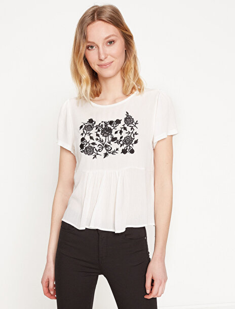 Koton Kadın Nakışlı Bluz