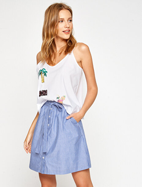 Koton Ole Genç Kız İşlemeli Bluz