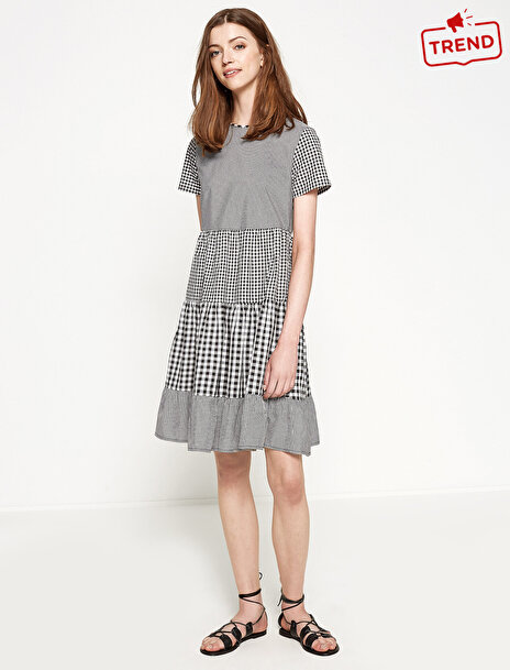Koton Kadın Kareli Elbise