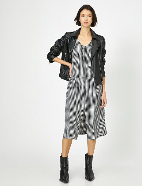 Koton Kadın Kareli Elbise