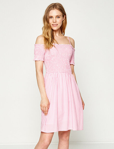 Koton Kadın Kareli Elbise