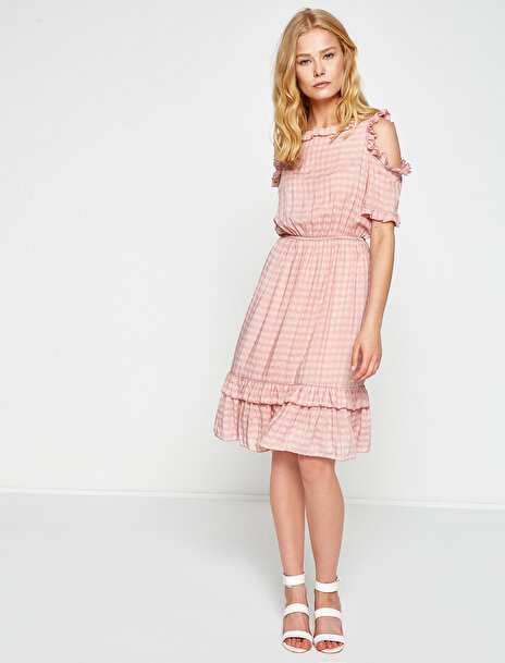 Koton Kadın Kareli Elbise