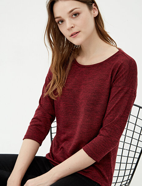 Koton Kadın Bisiklet Yaka Tshirt