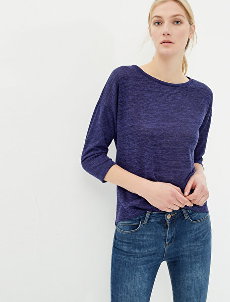 Koton Kadın Bisiklet Yaka Tshirt