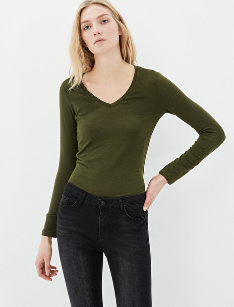 Koton Kadın V Yaka T-shirt