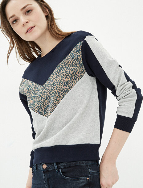 Koton Kadın Leopar Desenli Sweatshirt