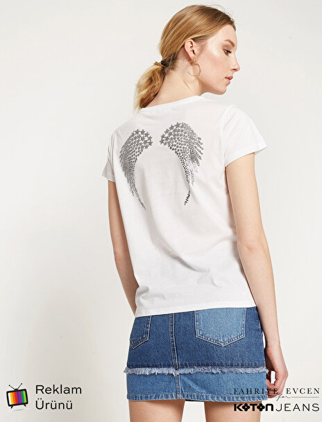 Koton Kadın Fahriye Evcen For Koton Jeans T-Shirt