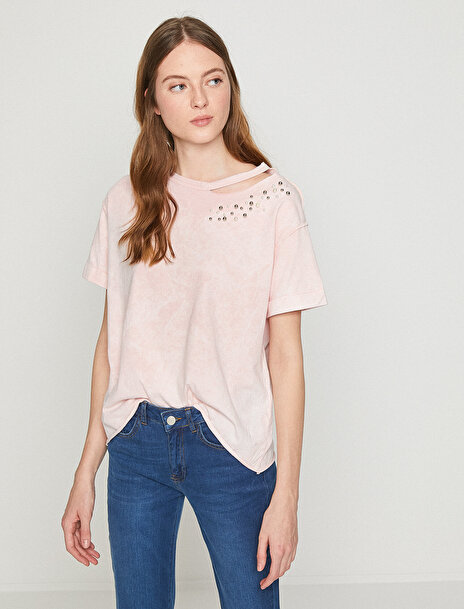 Koton Ole Genç Kız Boncuk Detaylı T-Shirt