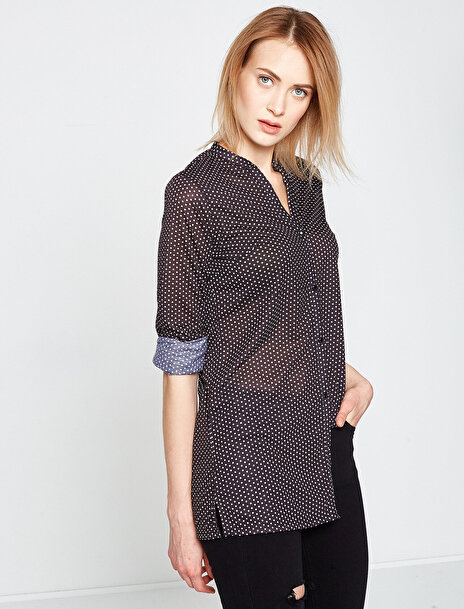 Koton Kadın Puantiye Detaylı T-Shirt