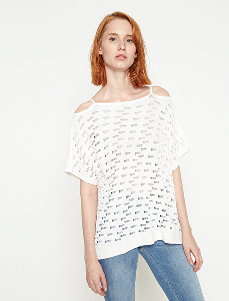 Koton Kadın Omuz Detaylı Triko Bluz