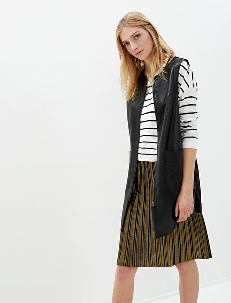 Koton Kadın Deri Görünümlü Yelek