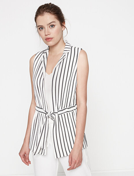 Koton Kadın Çizgili Yelek